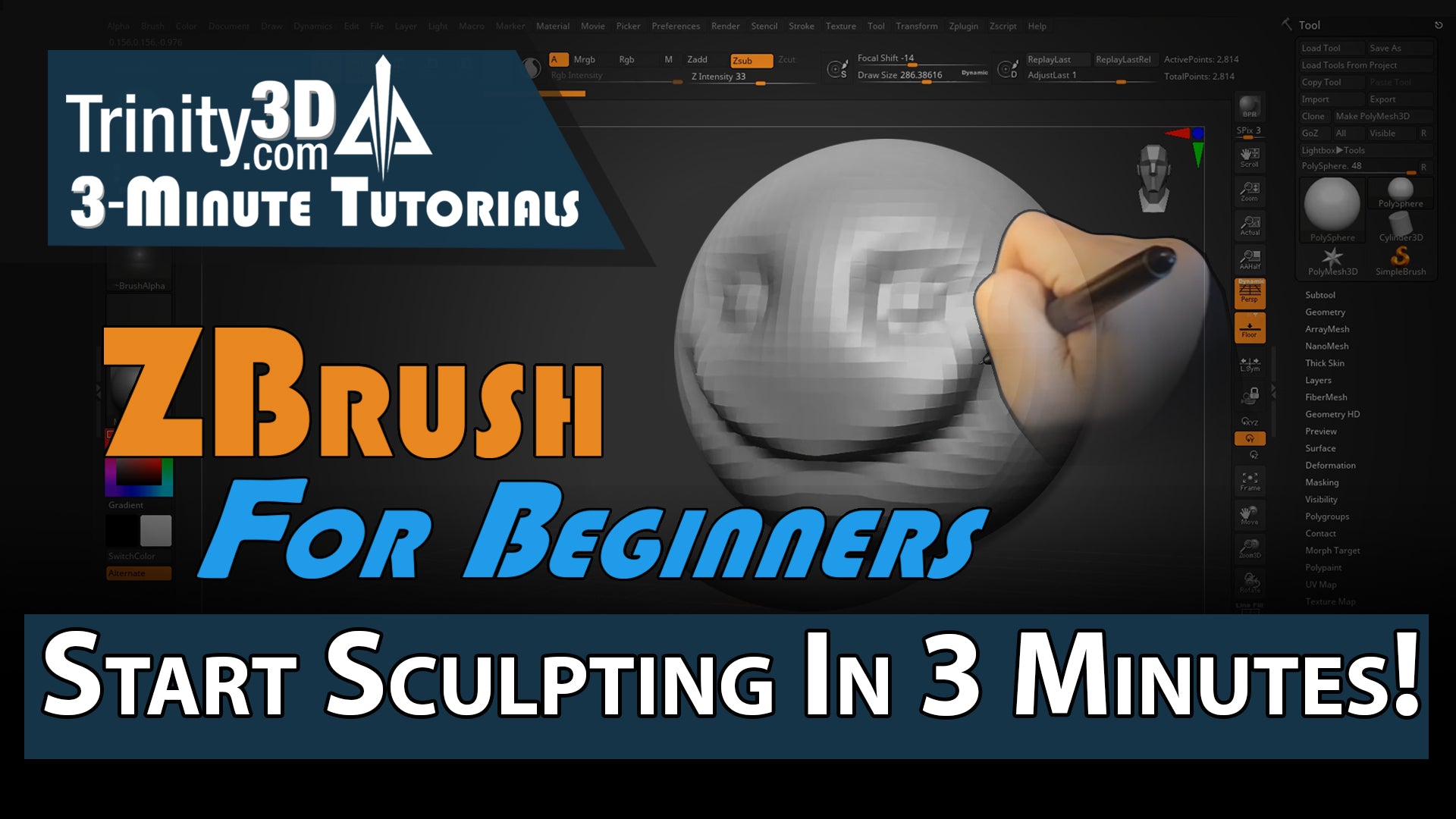 Master ZBrush with Trinity3D Tutorials: Sculpt, Texture, and Render | Trinity3D