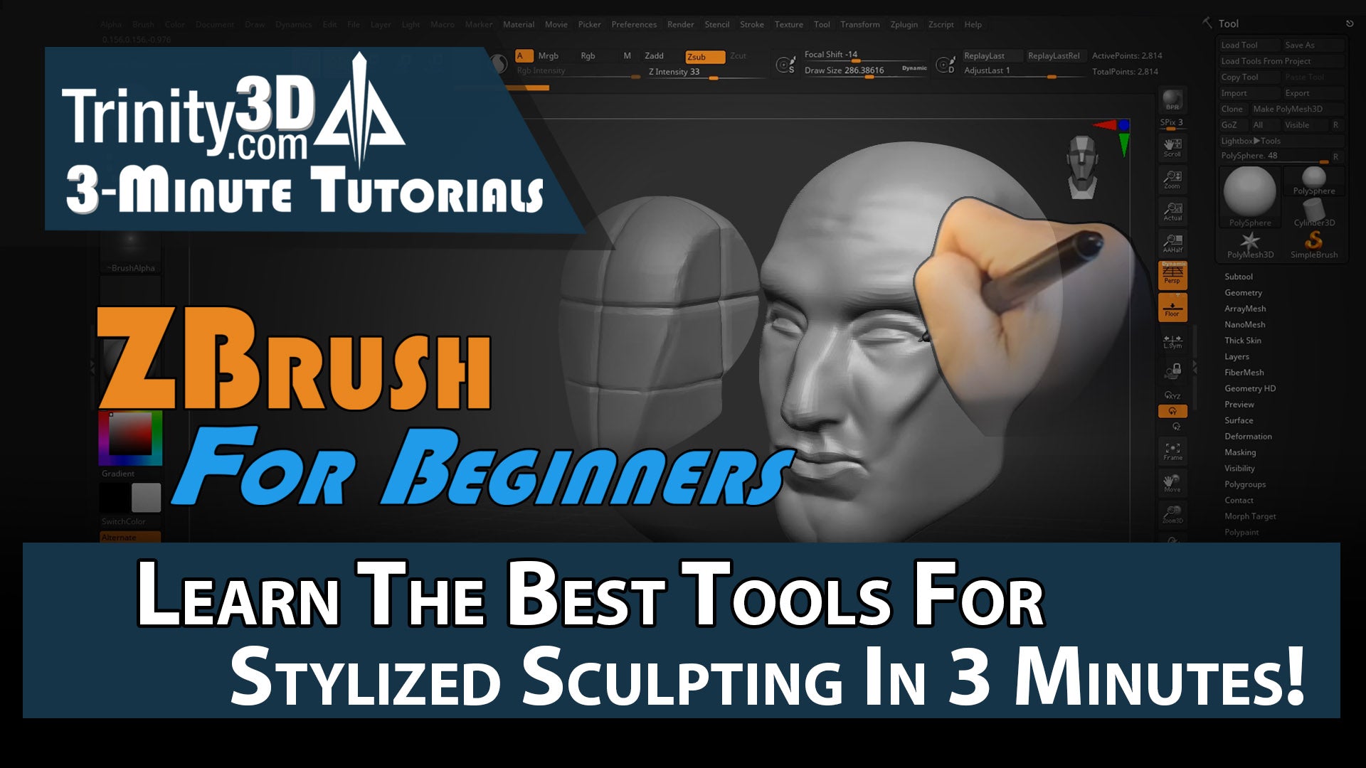 Master ZBrush with Trinity3D Tutorials: Sculpt, Texture, and Render | Trinity3D